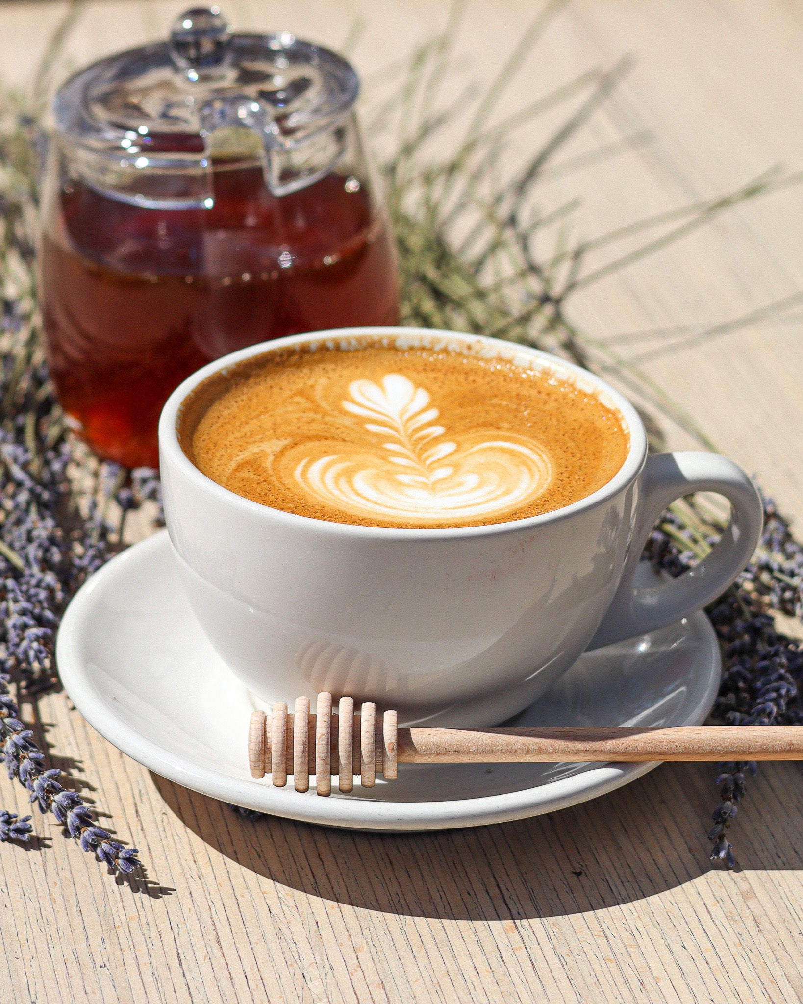 Honey Lavender Latte - 12 oz | Land and Water Coffee